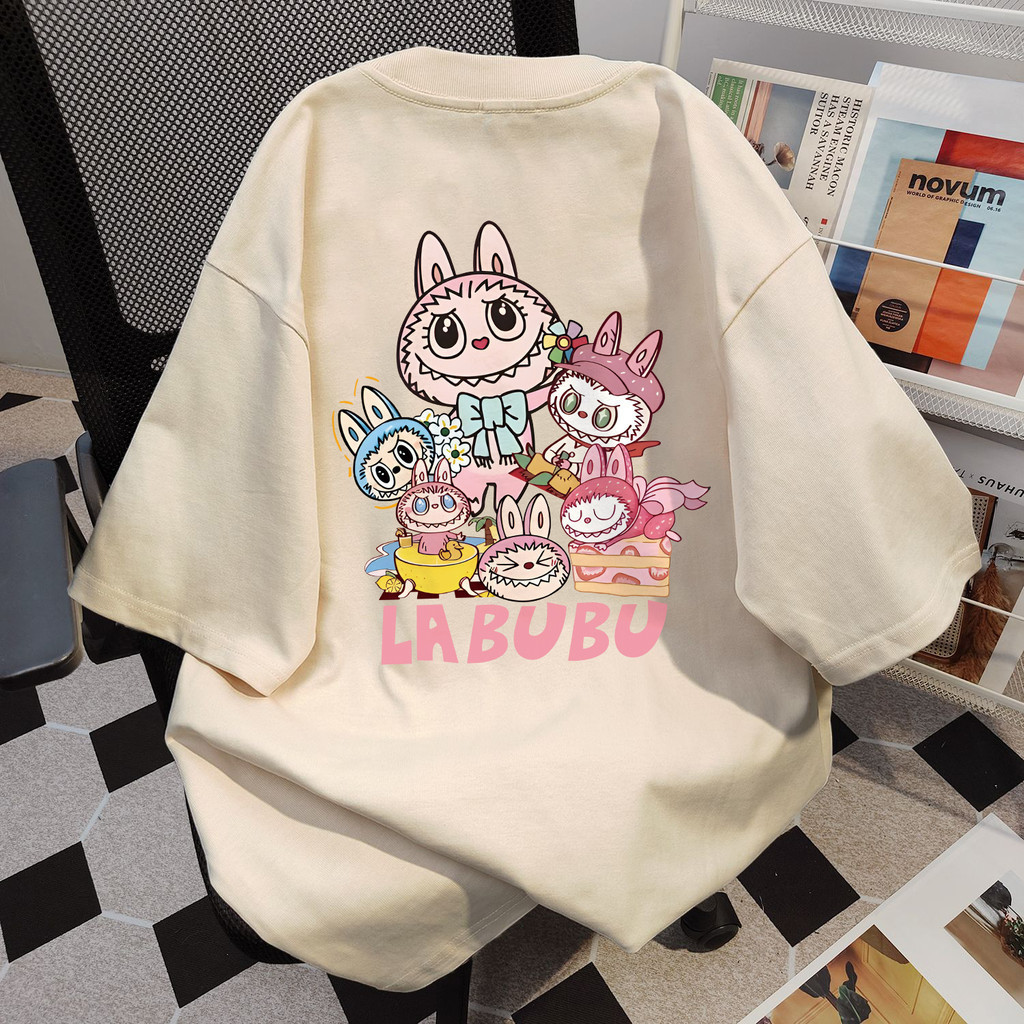 T-Shirt labubu Back Screen TIHIK Oversized Soft Fabric Korean Style ...