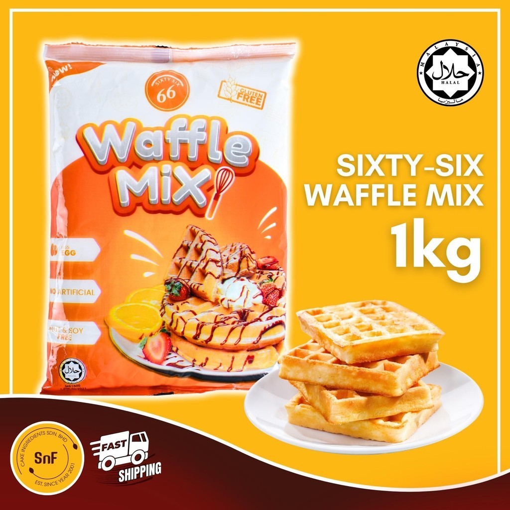 66 Waffle Mix Flour Tepung Waffle Tepung Pancake Tepung Kaya Ball 1kg ...
