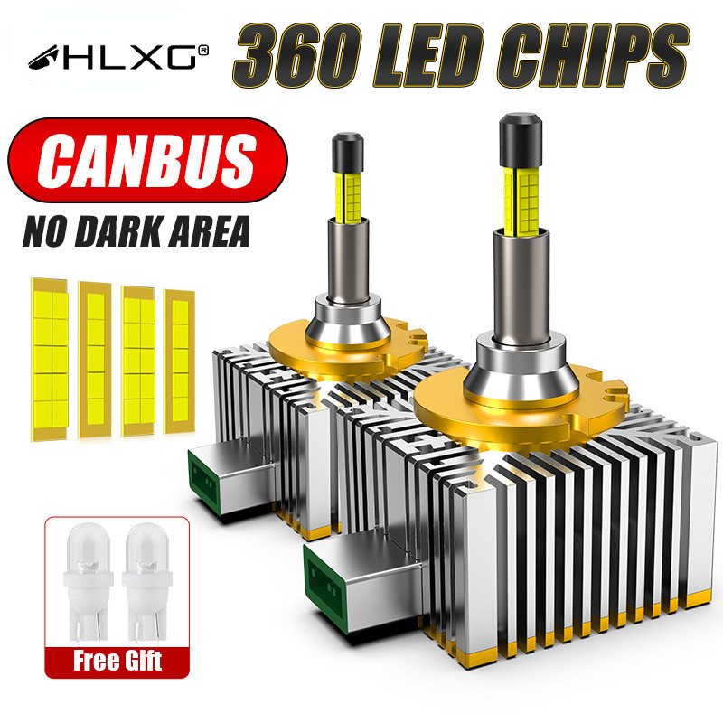 3D D1S D3S LED Canbus Headlights Bulbs For Lens D2S D3S 360 LED HID ...