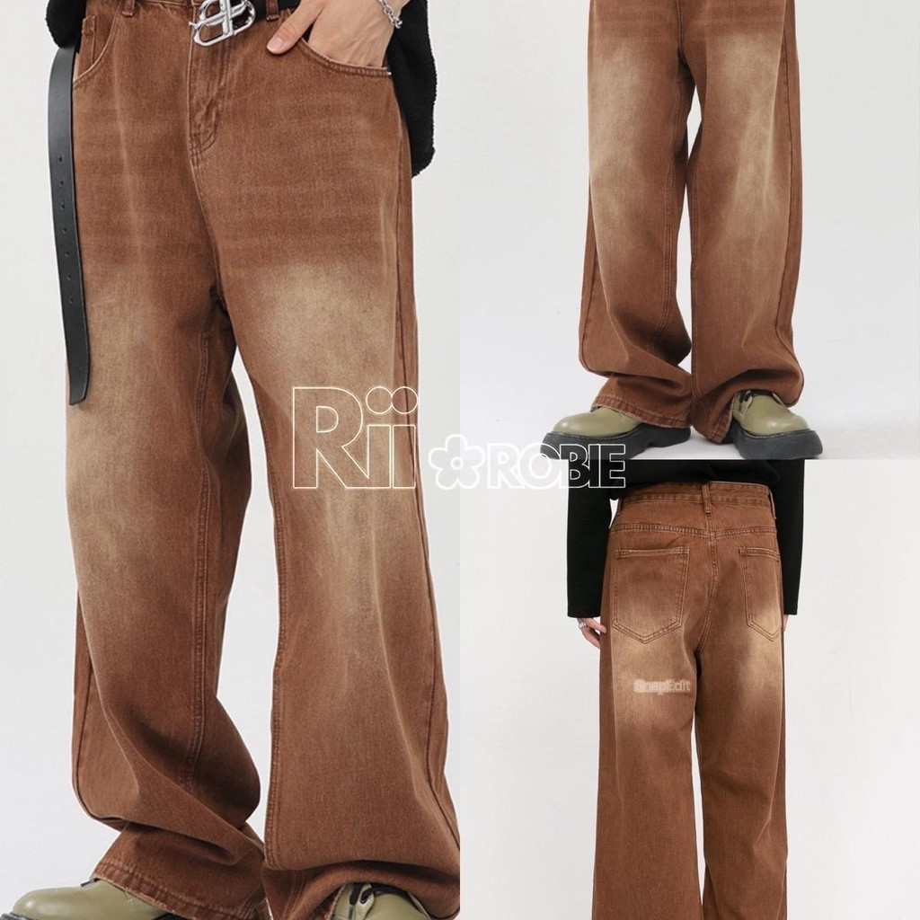 Rii.robie | Woody Baggy jeans [xs-xl] Big In Brown Color With Fade ...