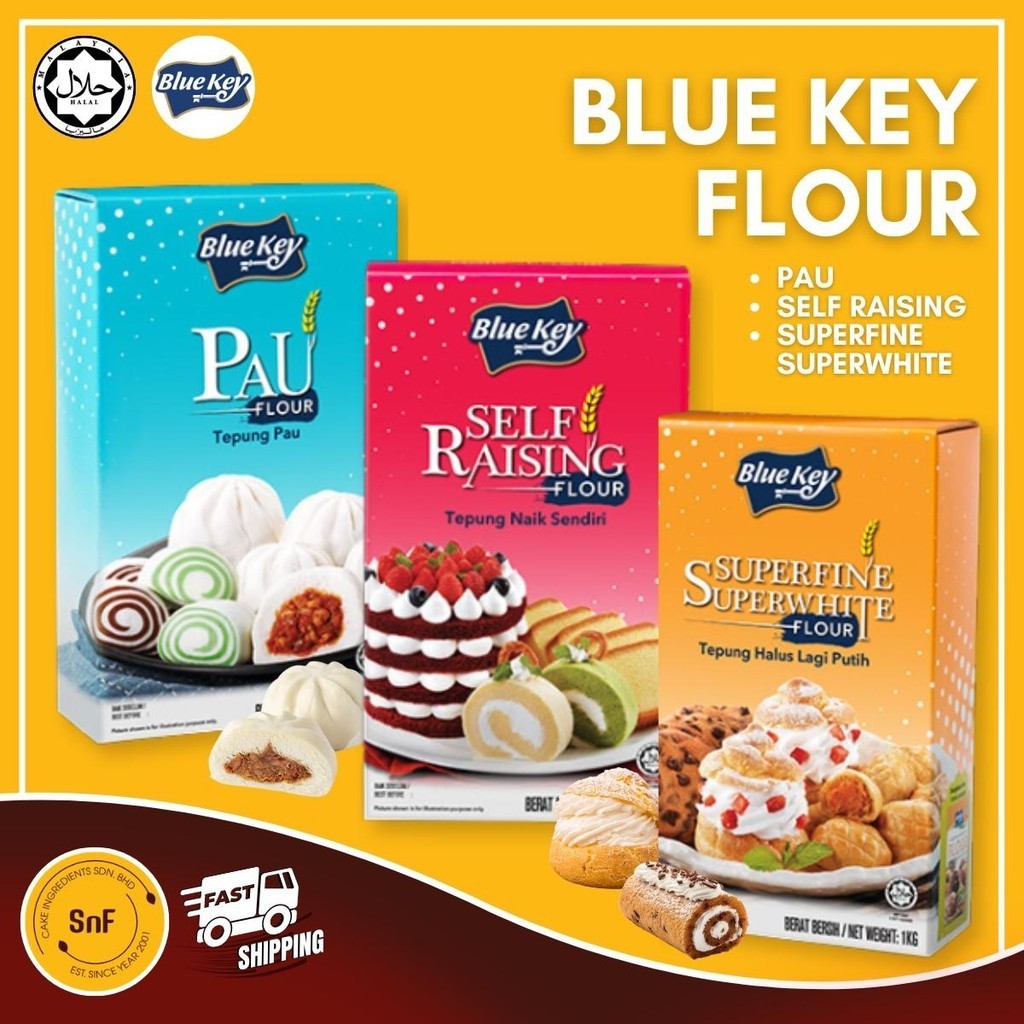 Blue Key Pau Flour Self Raising Flour Superfine Superwhite Flour Halal ...