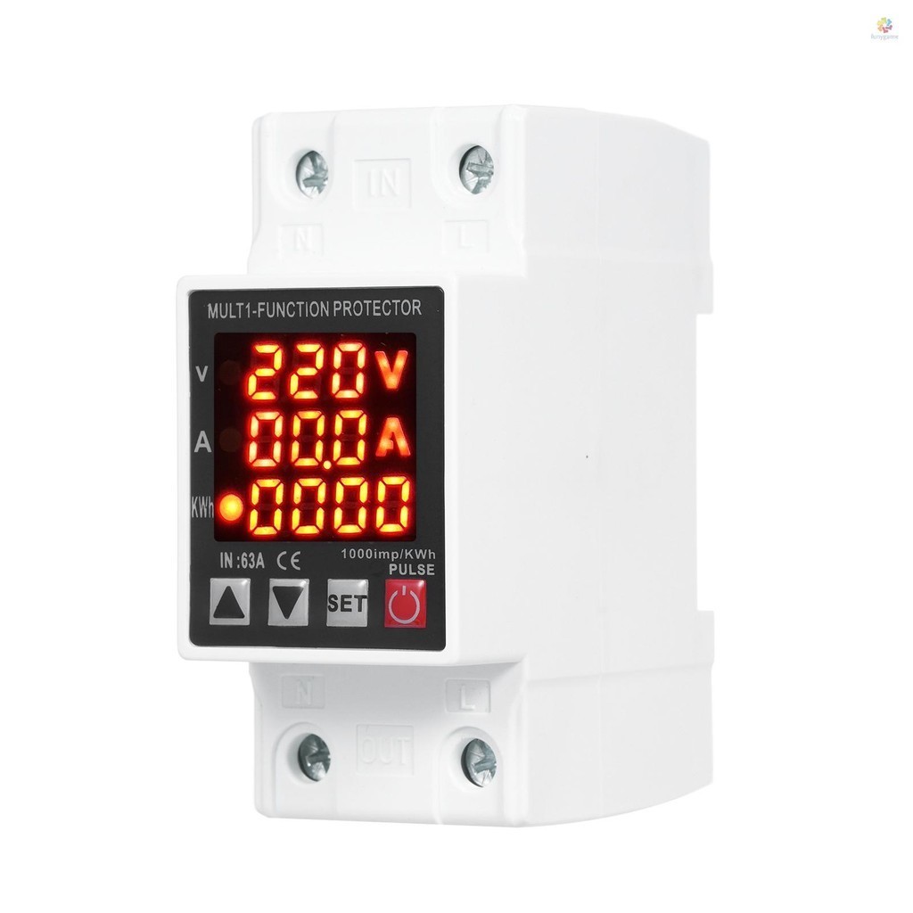 Guide Rail Type Three-Display Voltage and Current Protector Household ...