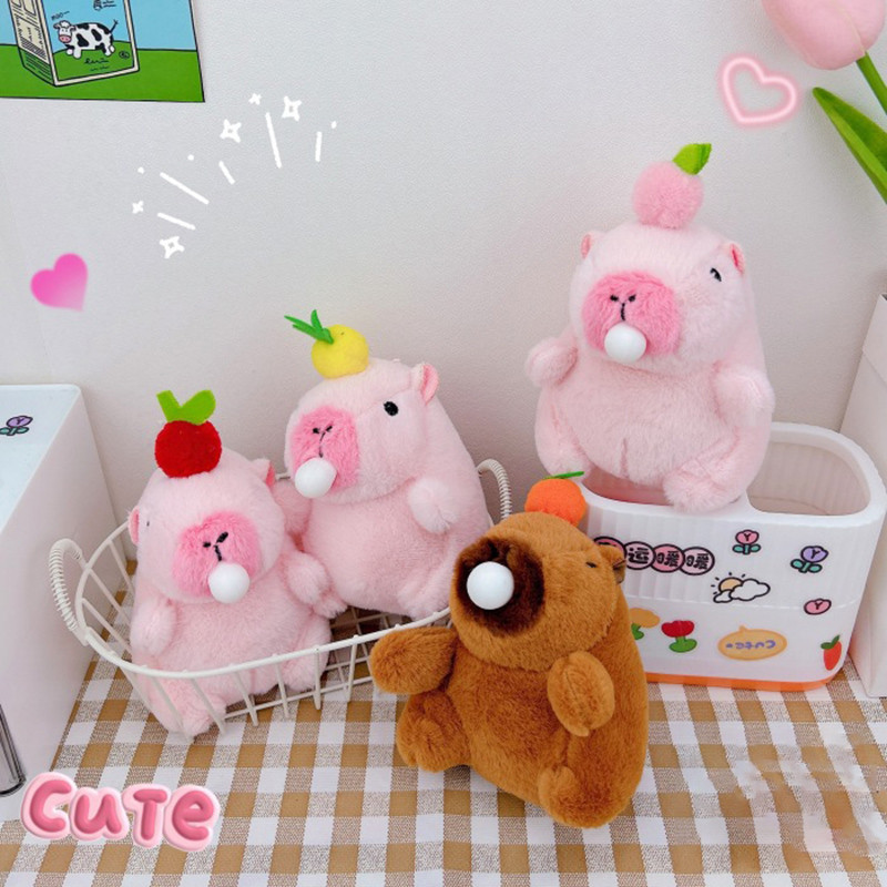 Capibara Plush Doll Capybara Backpack Pendant Cute Capybara Spit Bubble ...