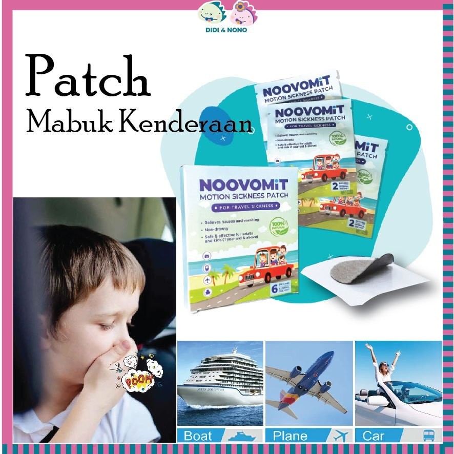 Sticker Noovomit Motion Sickness Patch 6s Patch Mabuk kenderaan ...