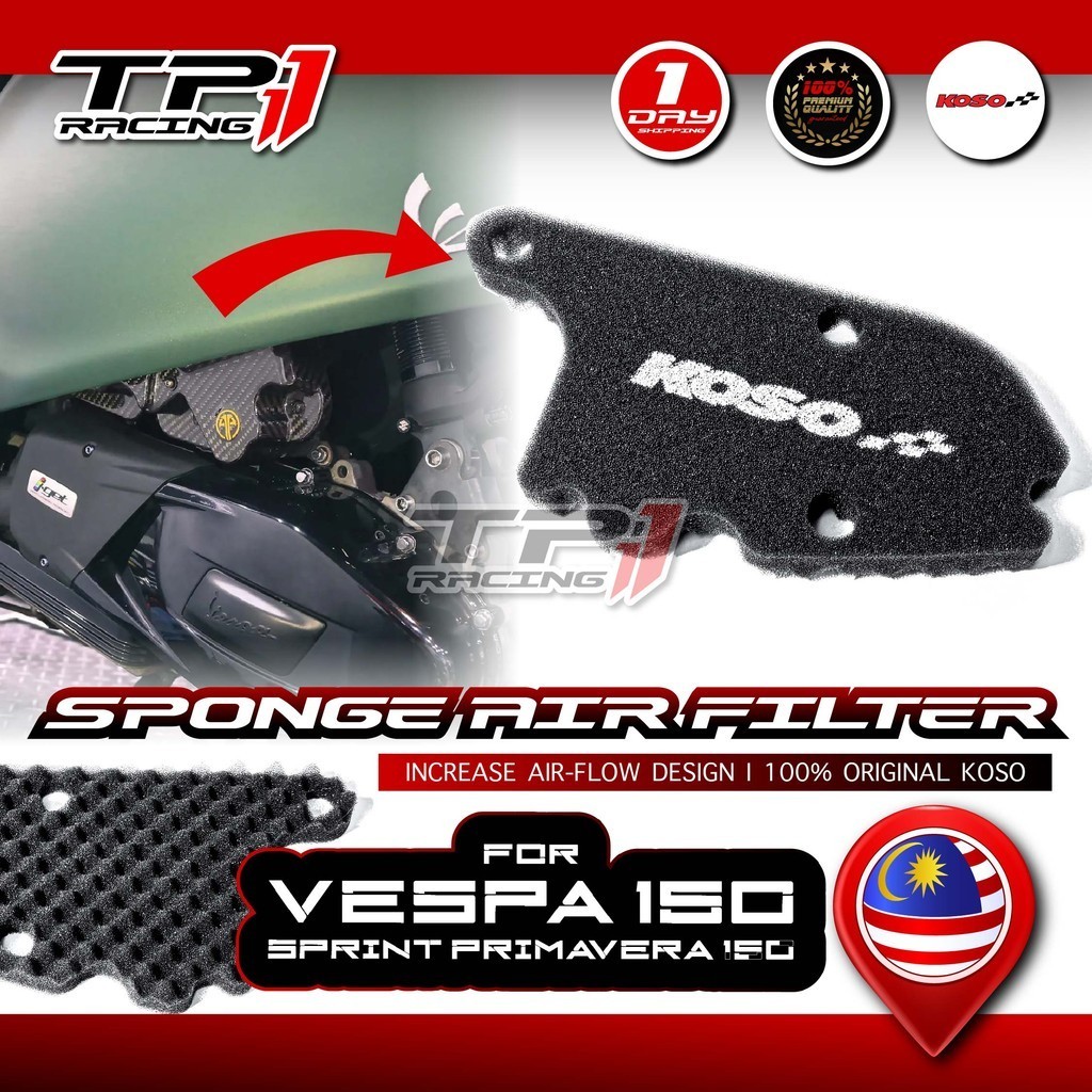 VESPA Air Filter I Air Cleaner Sponge I Hurricane I Increase Air-flow ...