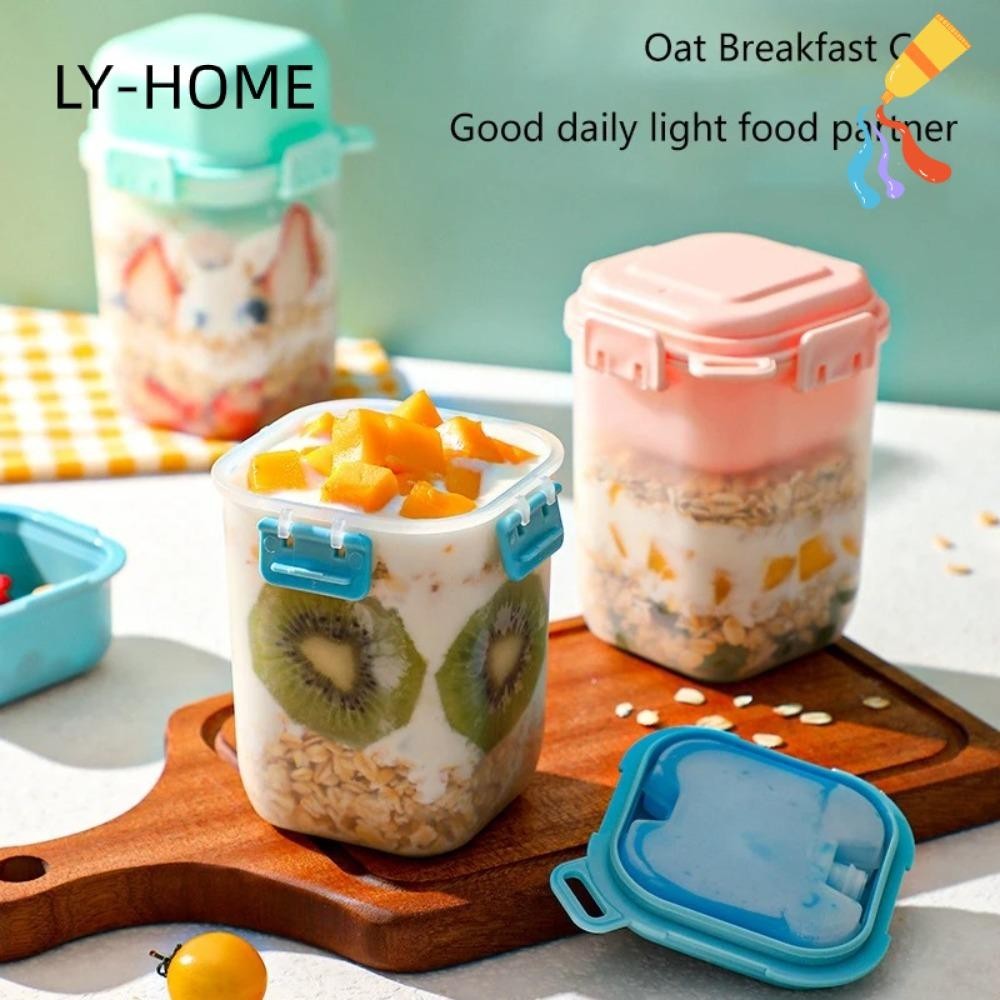 LY-HOME Bilayer Salad Cup, Plastic Seal Preservation Salad Cup, High ...