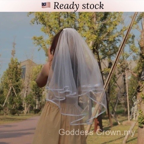 White bridal veil simple illegitimate veil bride to be Crown Bride ...