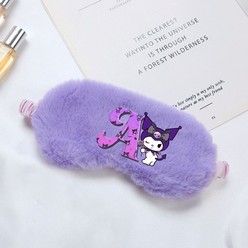 26 letter Kuromi Plush Sleep Eye Mask Anime Cartoon Pattern ...