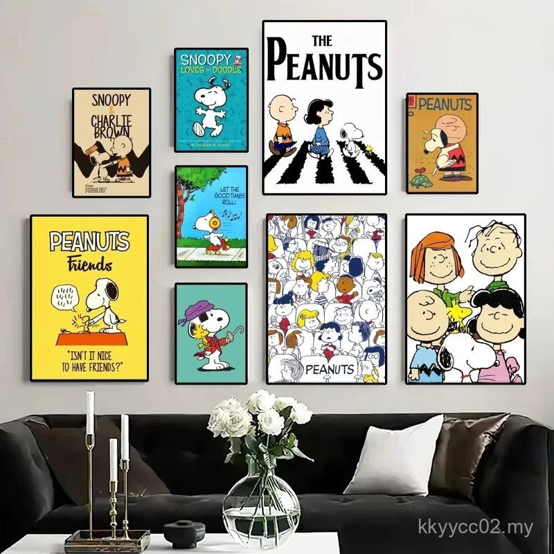 MINISO Cute Fun Snoopy Poster Graffiti Art Canvas Painting Prints Comic ...