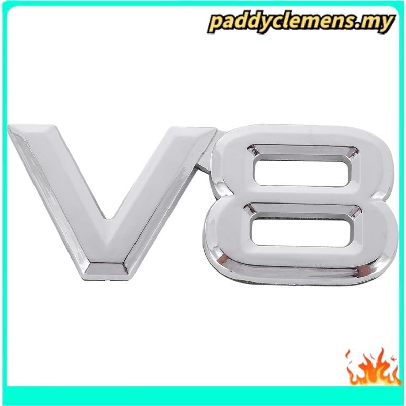 7.5x3.5cm Auto car V8 stickers 3D Chrome Sticker Badge Emblem | Shopee ...
