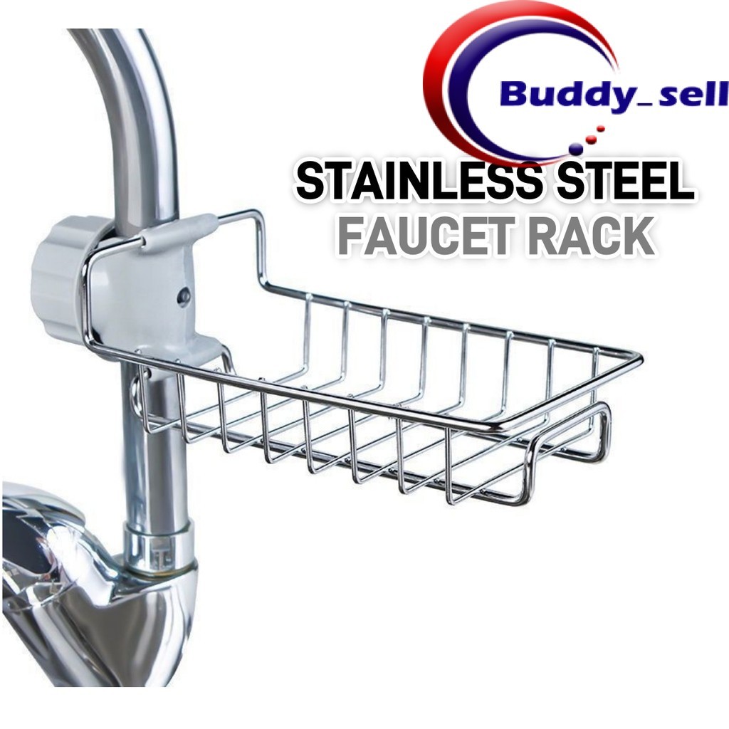 Stainless Steel Faucet Storage Rack Adjustable Sink Dishwasher Water ...