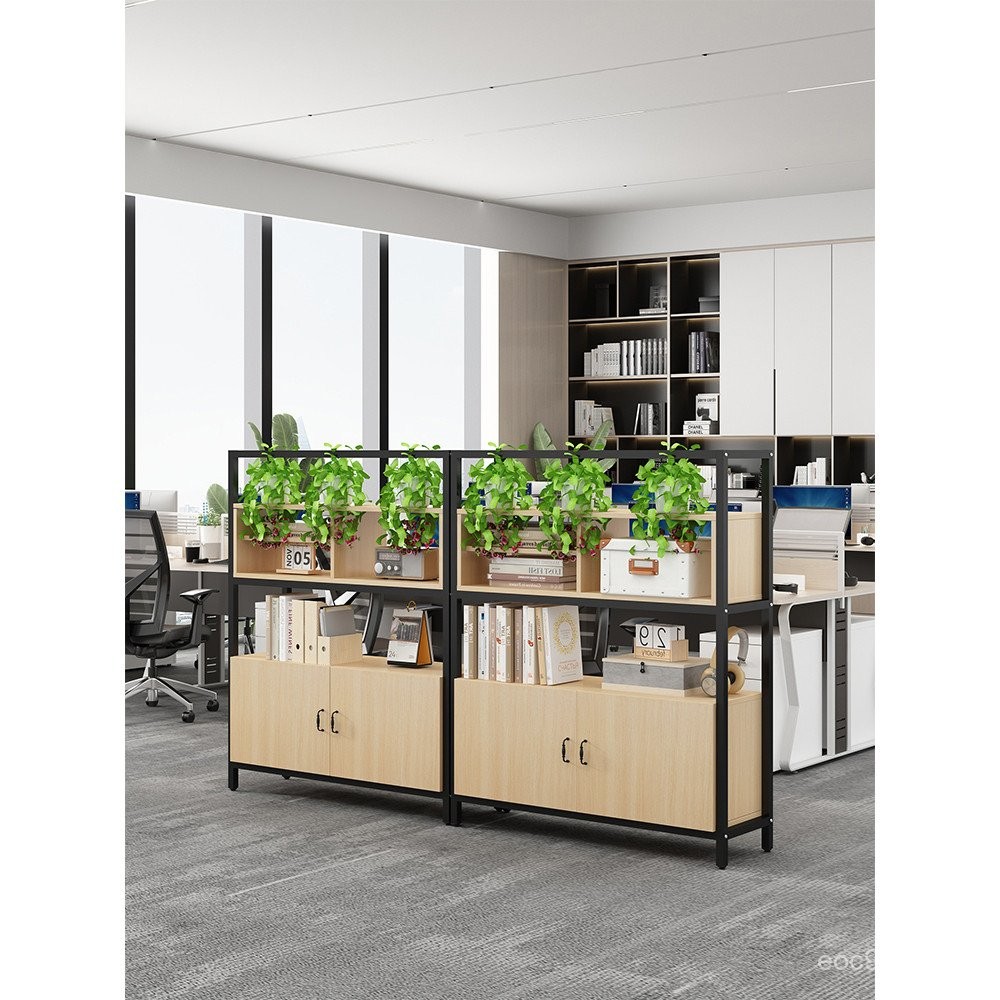 Kabinet Pembahagian Pejabat Rak Paparan Skrin Seni Besi Rak Buku Kayu ...