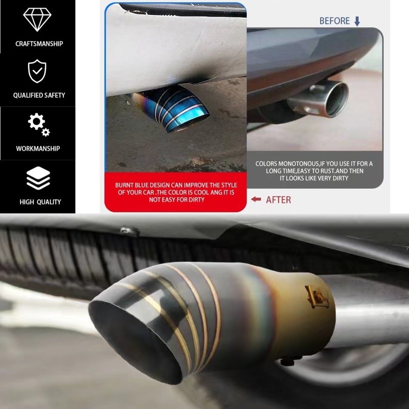 Titanium Exhaust Tip Stainless Steel Muffler Exhaust Tail Pipe Axia ...