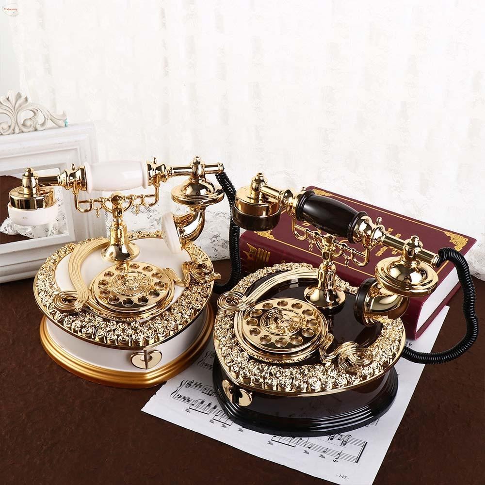 MXBEAUTY Telephone Music Box, Classic Style Old-fashioned Dial ...
