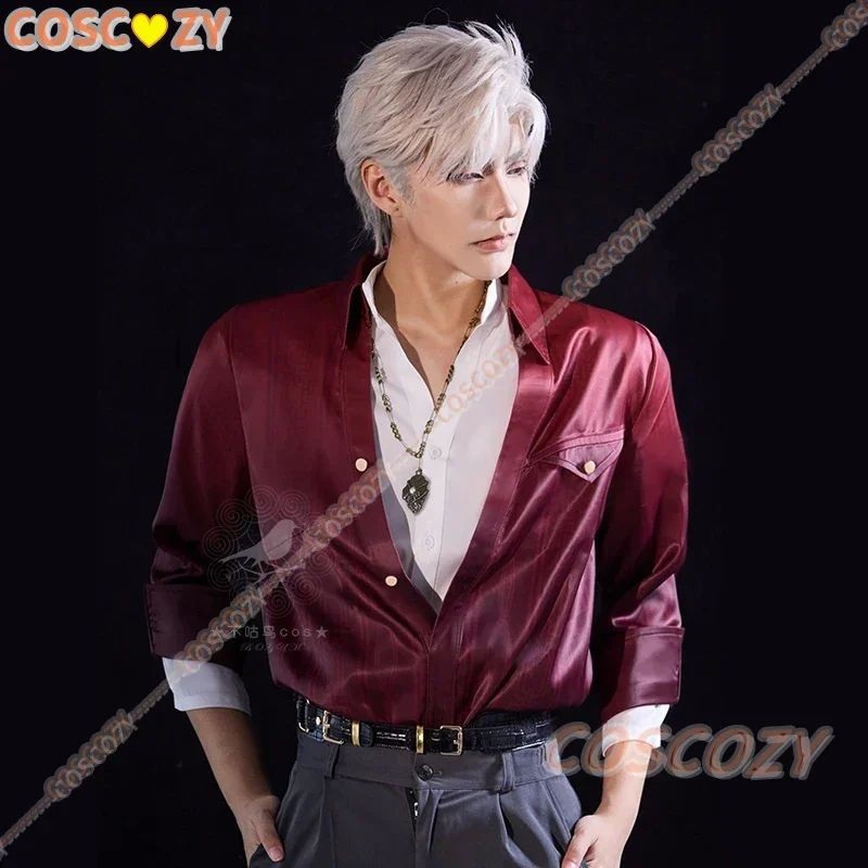 Game Love And Deepspace Sylus Cosplay Costume Wig Wine Red Shirts Pants ...