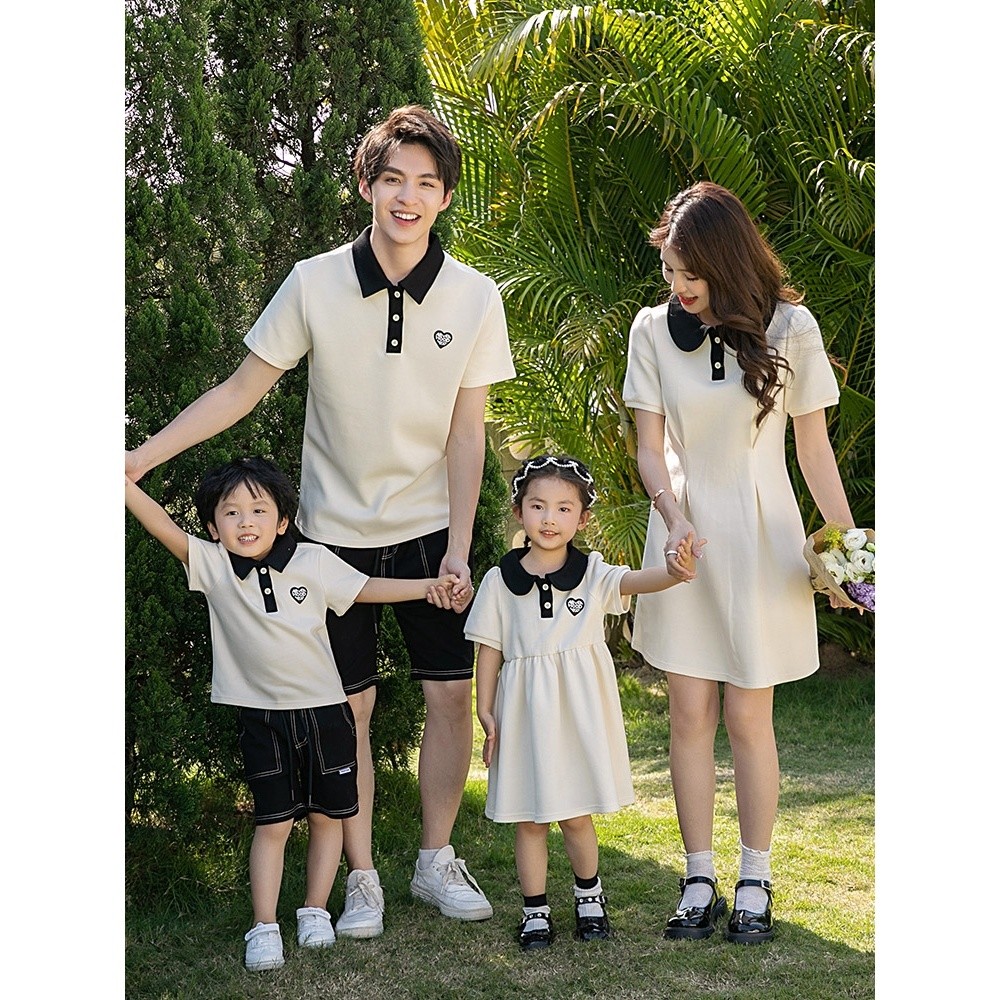 Family Three-Piece Four-Piece Dress Mother-Daughter Dress Fashionable ...