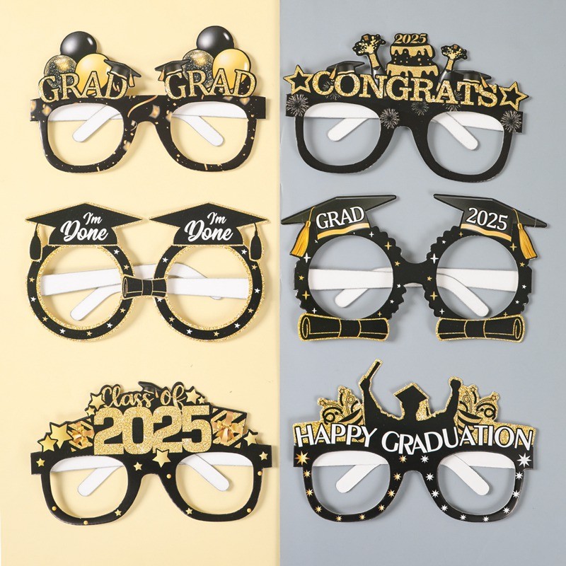6pcs Happy Graduation Paper Glasses Congrats Grad Theme Party Glasses ...