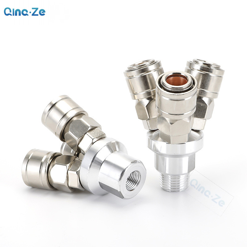 Self Locking Air Hose Quick Connect Coupler Fitting 2 way 3 Way Female ...