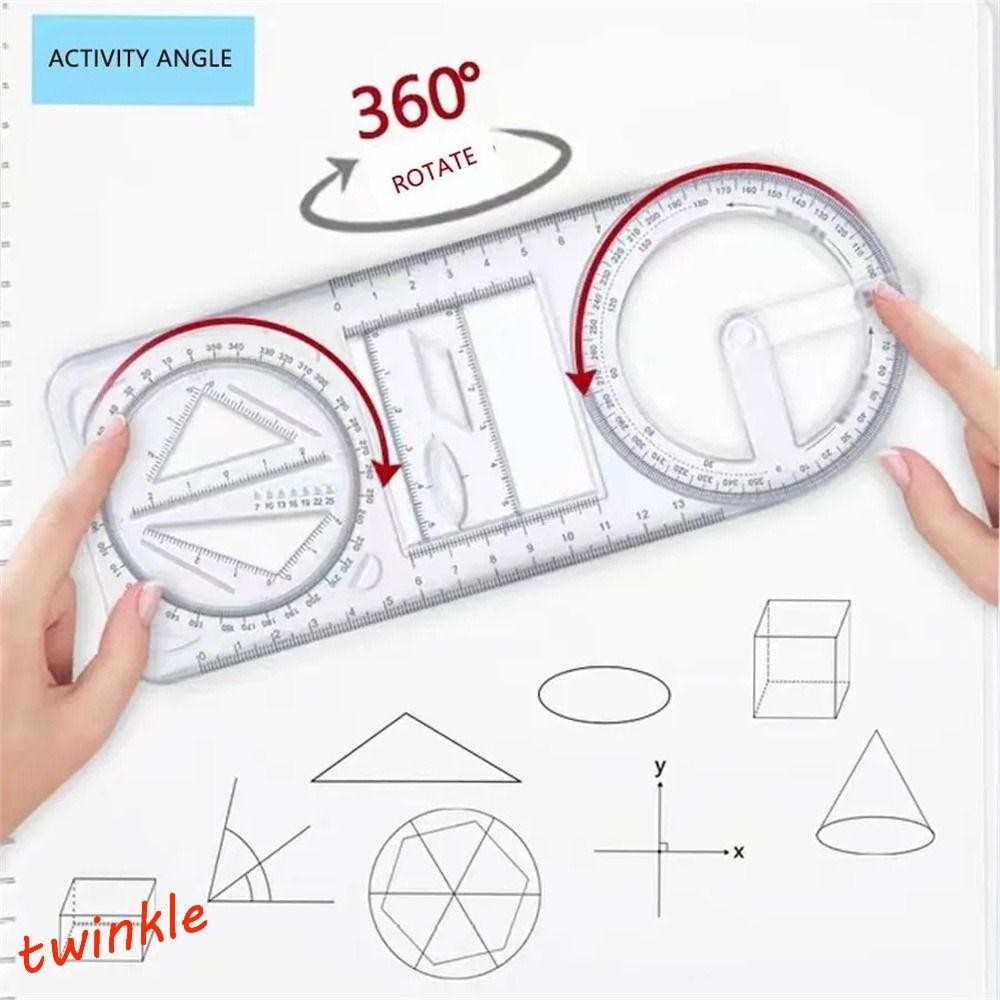 TWINKLE1 Drawing Ruler, Activity Angle Multifunctional Geometry Ruler ...