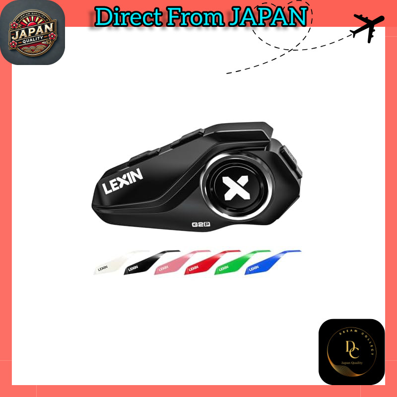 LEXIN G2P Bluetooth Motorcycle Intercom - Connects 6 Riders, FM Radio ...
