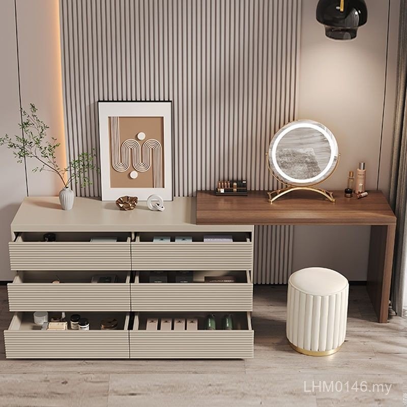 Dressing Table Drawer Drawer Corner Light Luxury Table Bedroom Solid ...