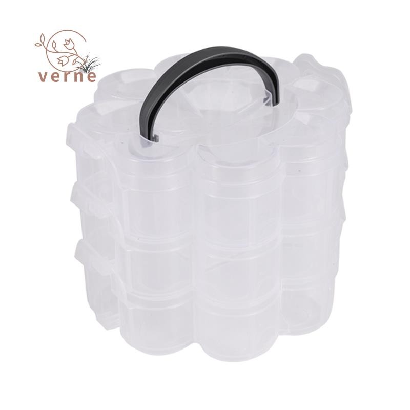 3-Tier Clear Plastic Stackable Organiser Storage Hobby Craft Box ...