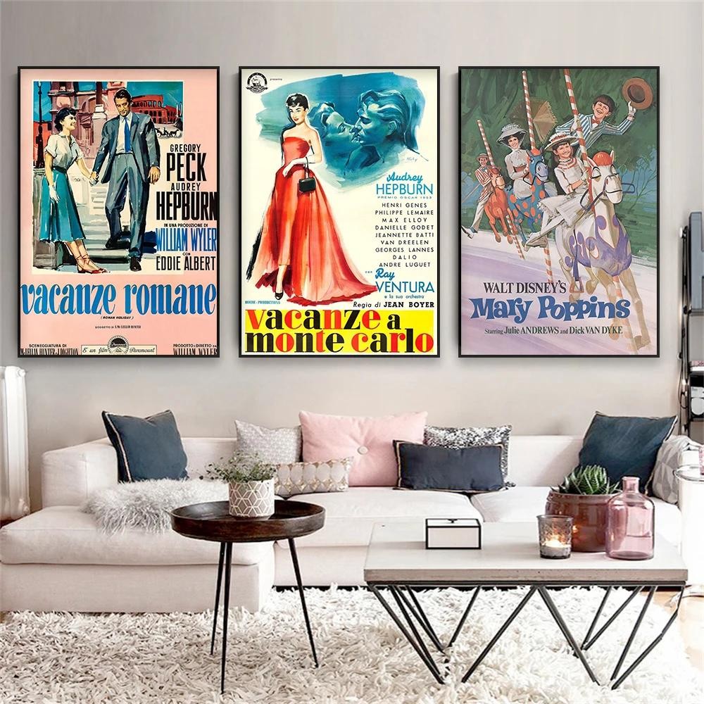 Poster Filem Vintage, Cetak Potret Wanita Retro, Lukisan Minyak Klasik ...
