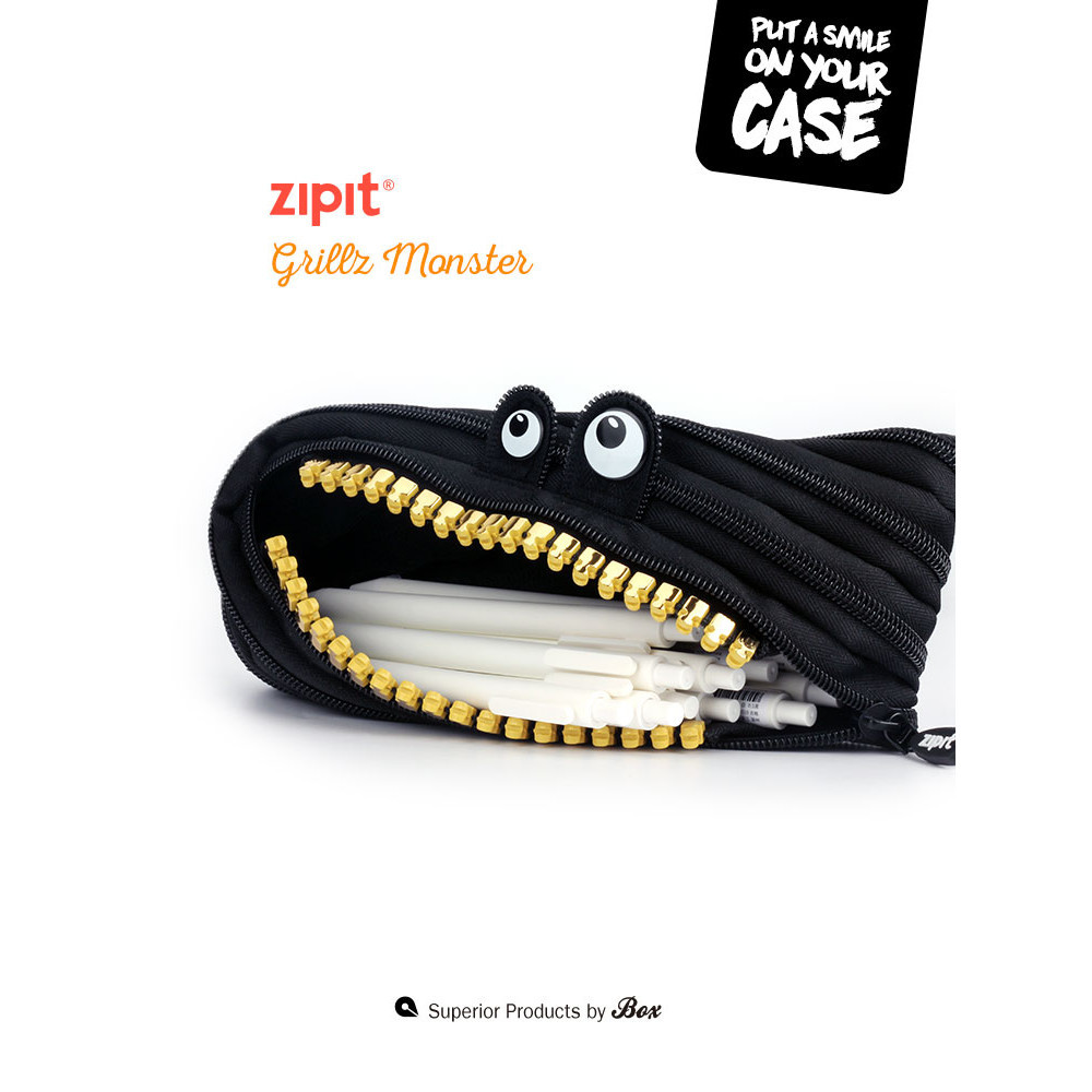 Zipit Authorized Flagship Store Golden Tooth Monster Zipper Pencil Case ...