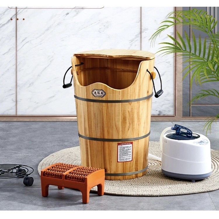 NEW Wood Barrel for Foot Bath Wooden Bucket Legs Steamer Steam ...