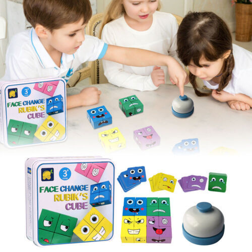 Wooden Expressions Matching Block Puzzle Building Blocks Face Changing ...