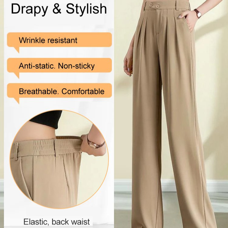 Feminine and Sophisticated Women's Wide Leg Pants | Shopee Malaysia