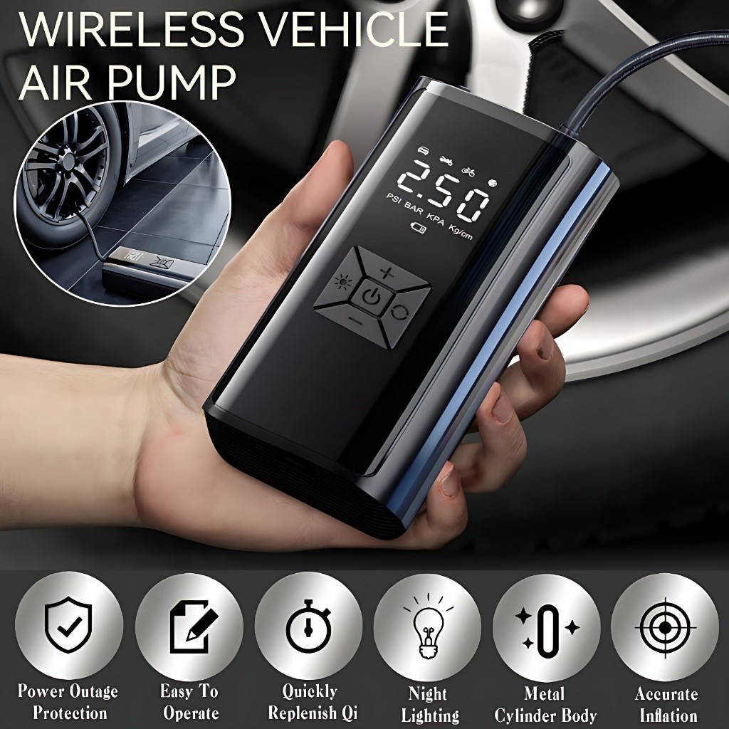 Portable Car Tyre Inflator Cordless Car Air Pump Air Compressor Pam ...