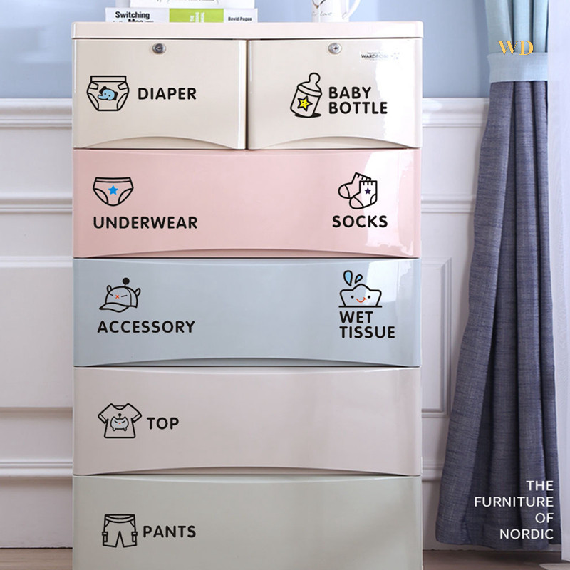 WD 5 Sheets Removable Dresser Clothing Decals for Wardrobe Clothing ...