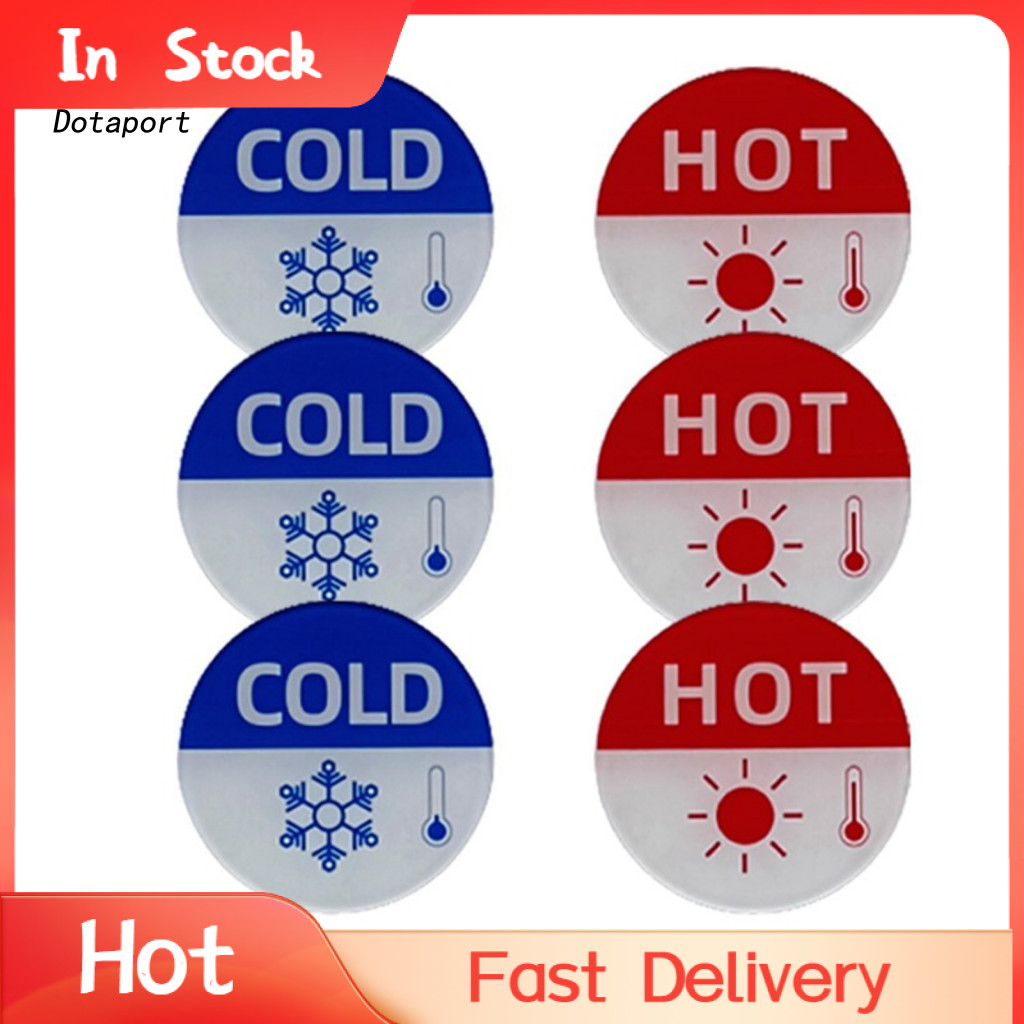 KDDT- Round Hot and Cold Reminders 6pcs Hot and Sign Stickers for Child ...