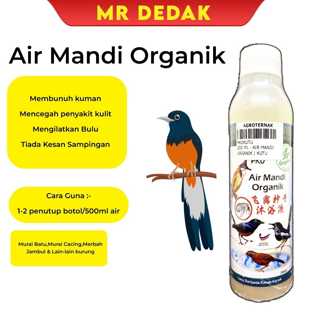 [240ml] [PKO] Air Mandian Burung Organik|Bird water bath|Air mandi ...