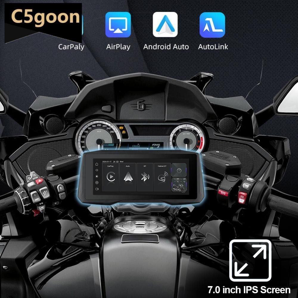 C5GOON 7" Motorcycle GPS Navigation Wireless Carplay Android Auto ...