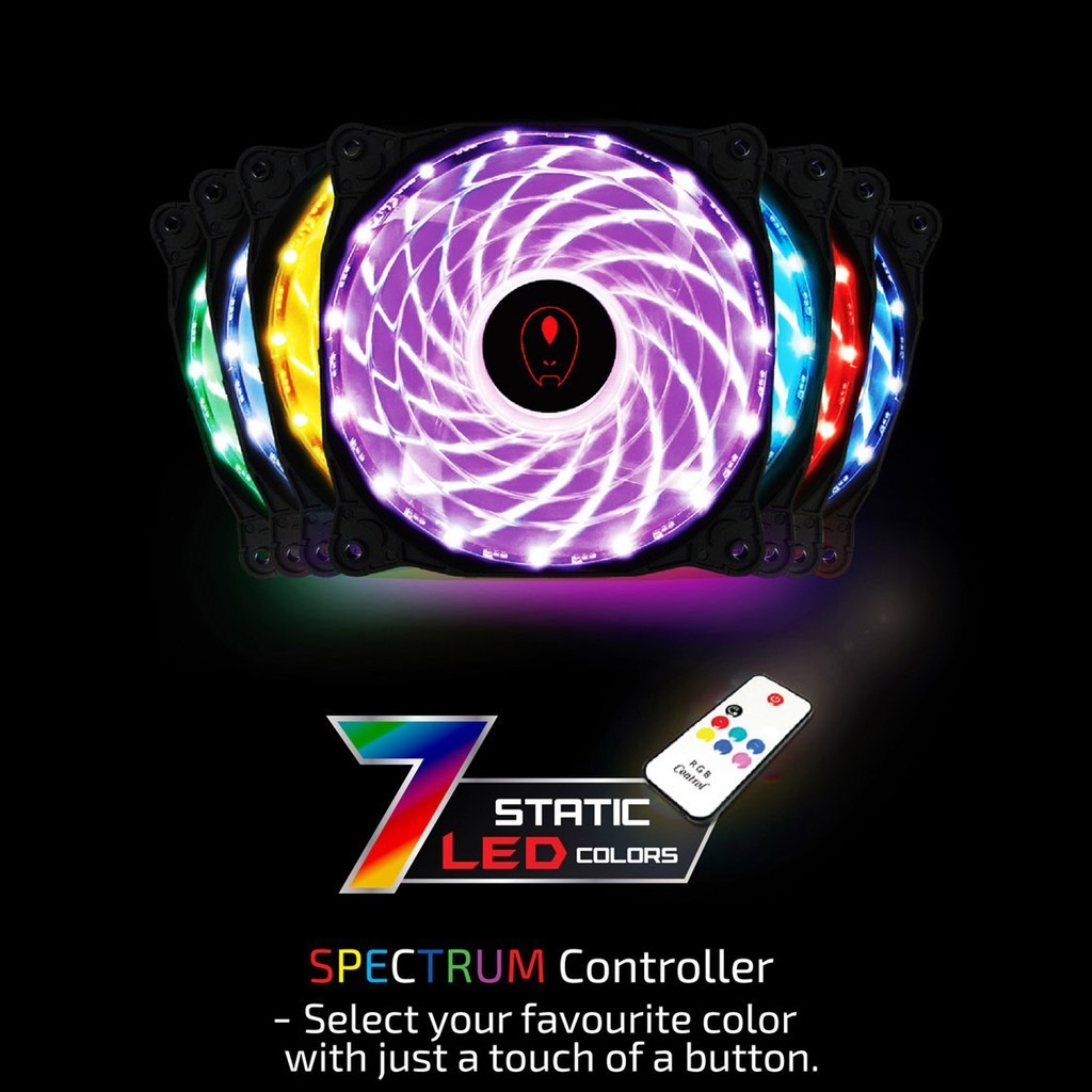 Official AVF Gaming Freak ARGUS15S:7Color LED PC Fan with SPECTRUM LED ...