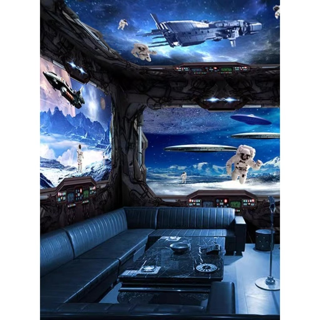 Ktv Box Wallpaper Mural Universe Starry Sky Wallpaper Hotel Ceiling ...