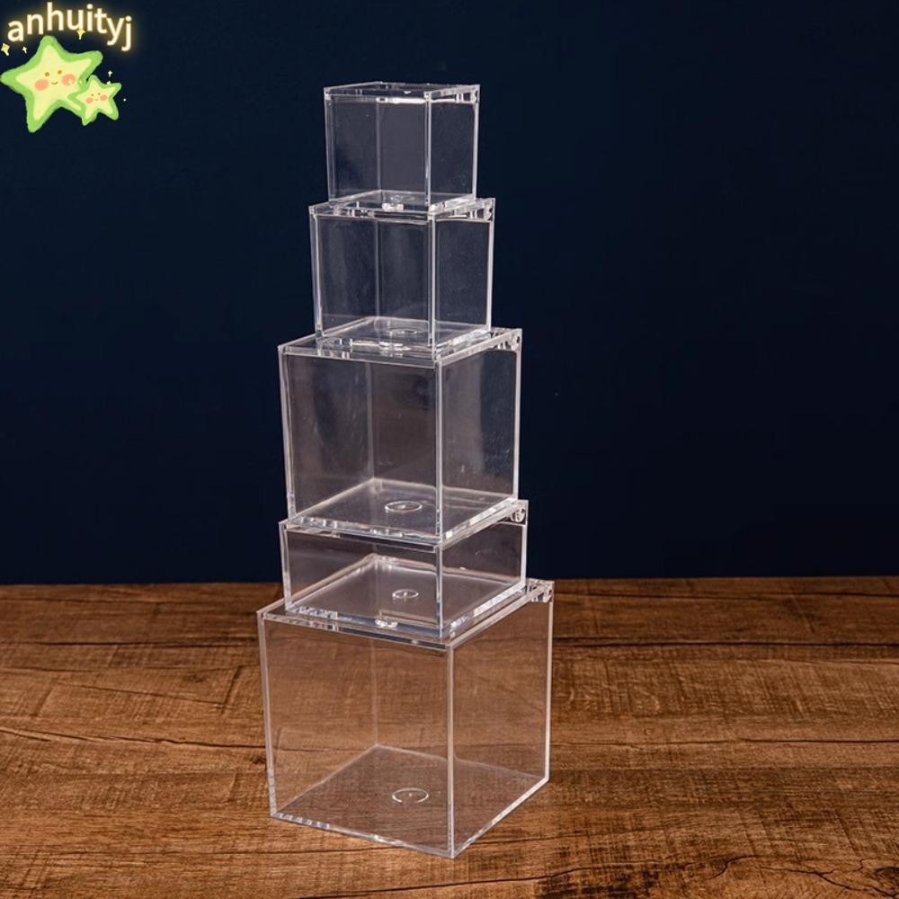 LANJ Acrylic Boxes, with Cover Dustproof Square Packing Box, Gift Mini ...