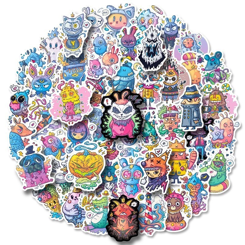 Funny Fantasy Weird Sticker Cartoon Cute Monsters Personalized ...