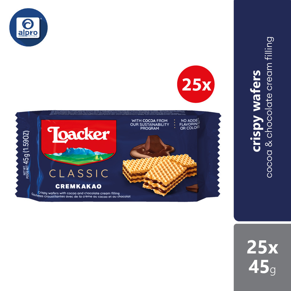 Loacker Cremkakao 45g x 25 | Exquisite Pleasure For Cocoa & Chocolate ...