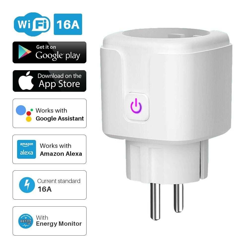 Smart Home Plug EU WiFi Plug Wireless Smart Plug with Watt Meter ...