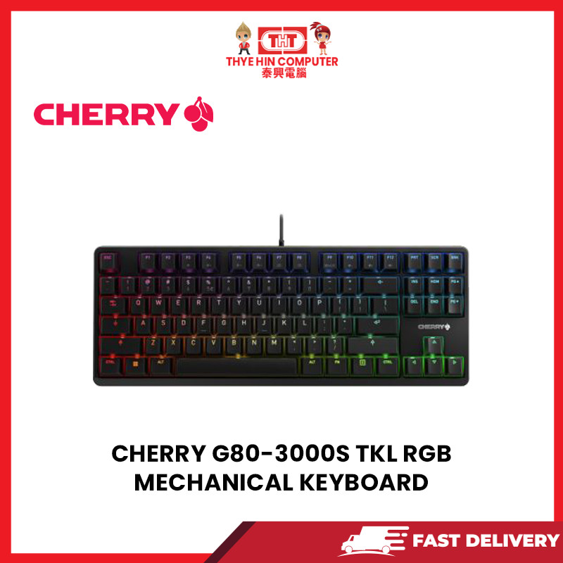 CHERRY G80-3000S TKL RGB MECHANICAL KEYBOARD MX SILENT SWITCH | Shopee ...