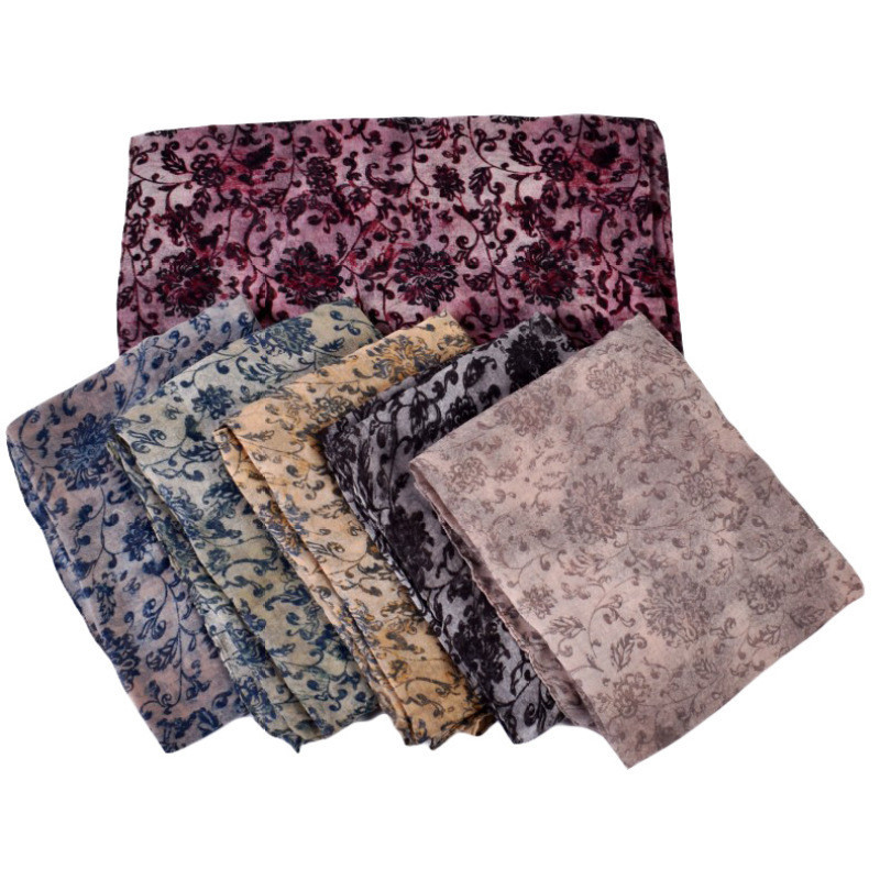 Printed Shawl Cotton Voile Ironless Shawl Floral Fashion Muslimah Hijab ...
