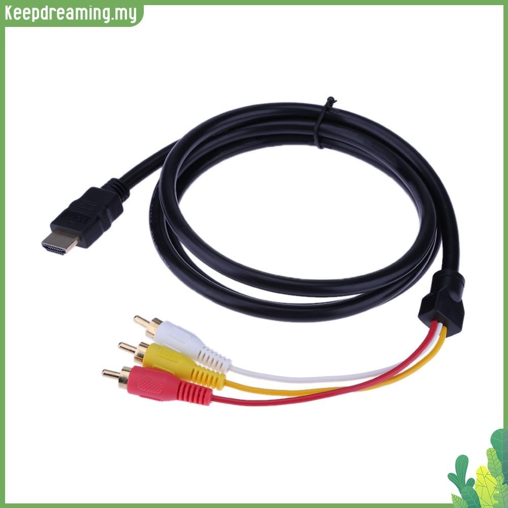 keepdreaming 1.5M HD HDMI-compatible To 3RCA AV Cable 7mm Gold-Plated ...
