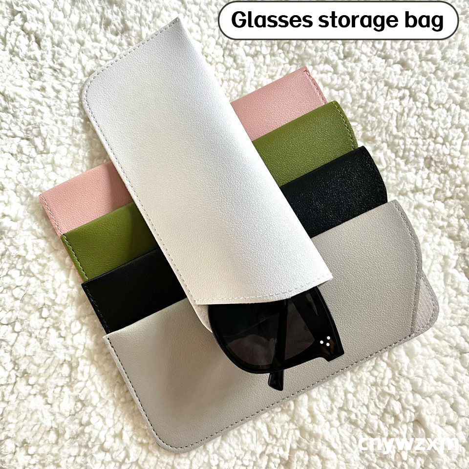 Portable PU Soft Leather Eyeglasses Bag Non-slip Cover Sunglasses ...