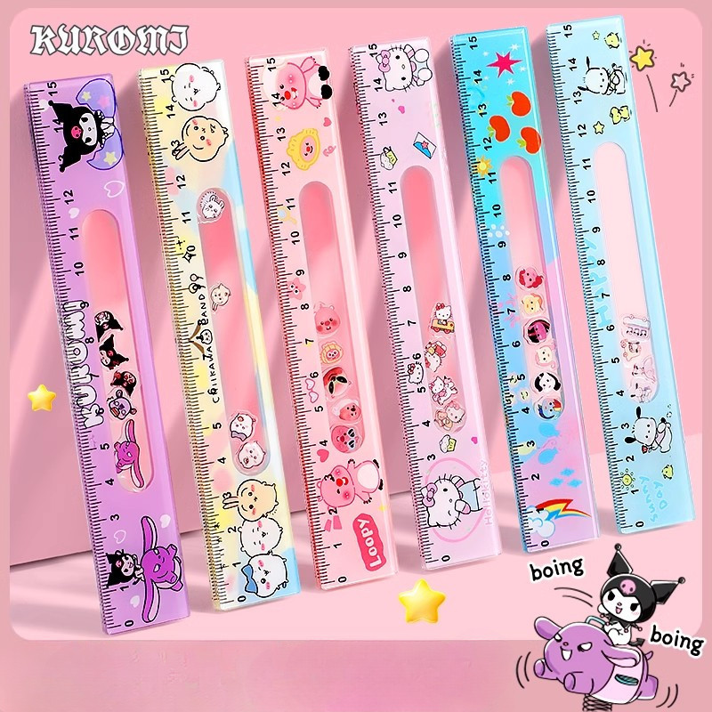 Sanrio Ruler Cartoon Capybara Kuromi Cinnamoroll Rulers Drawing Tool ...