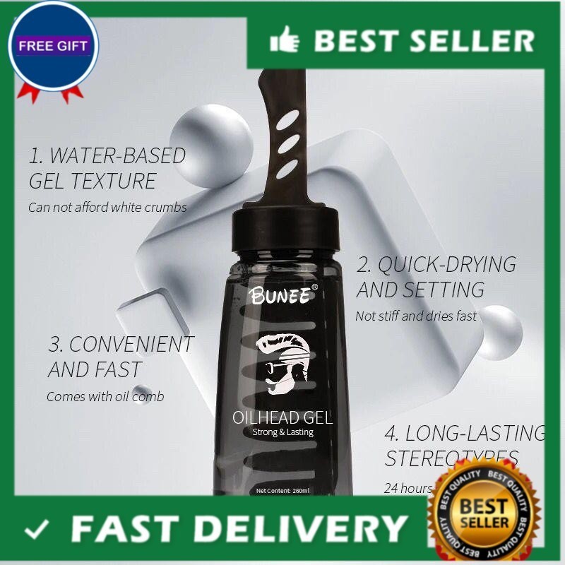 🚚FREE GIFT🎁The ShopKl🚚MEN'S MAGIC HAIROIL HEAD GEL 300ML Gel Rambut 2 ...