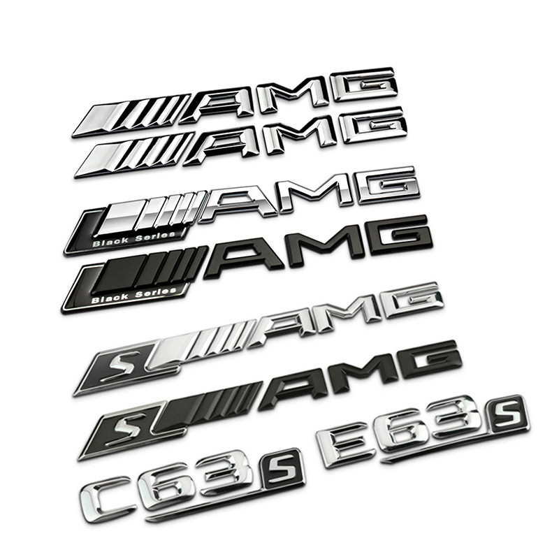 FOR Mercedes Benz Metal AMG logo Car Sticker Modified Auto Rear Emblem ...