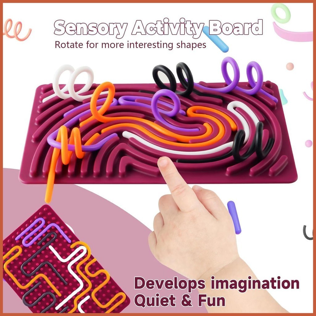 Activity Board For Kids Silicone Calm Down Fidget Toy Silent Fidget ...